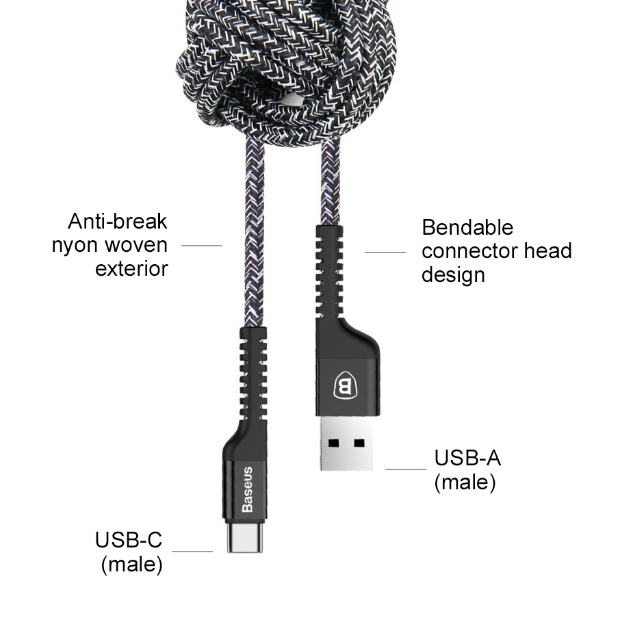 Baseus Confidant Anti-Break Nylon USB Type-C Charging Cable